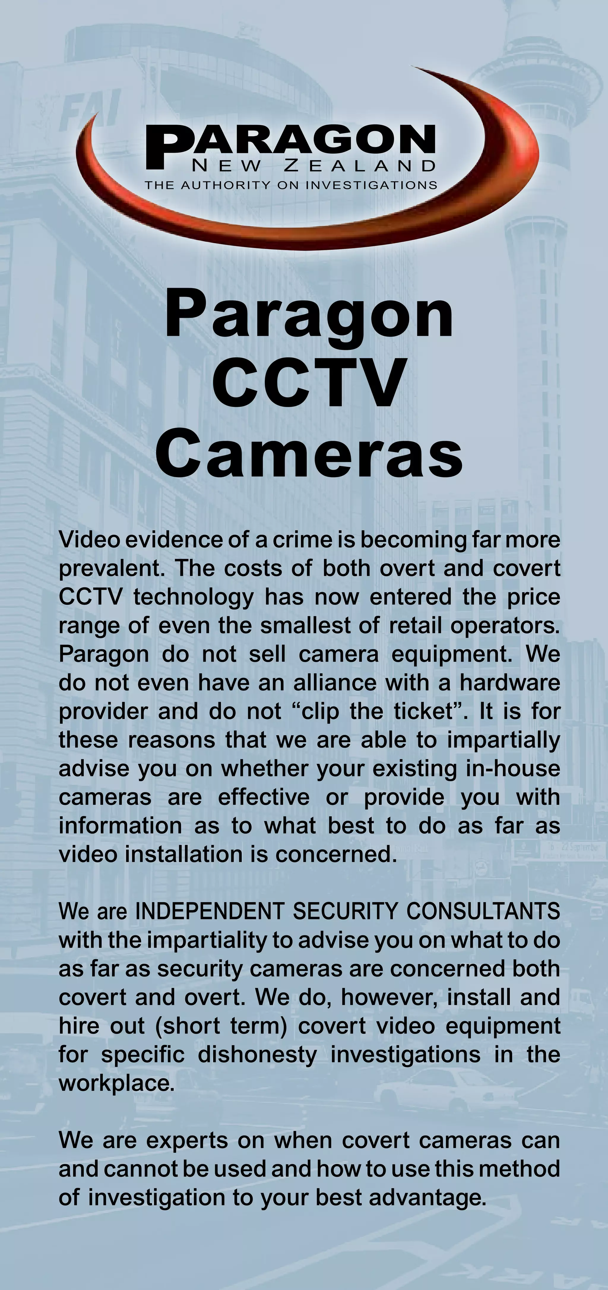 Paragon insert cctv cameras | PDF