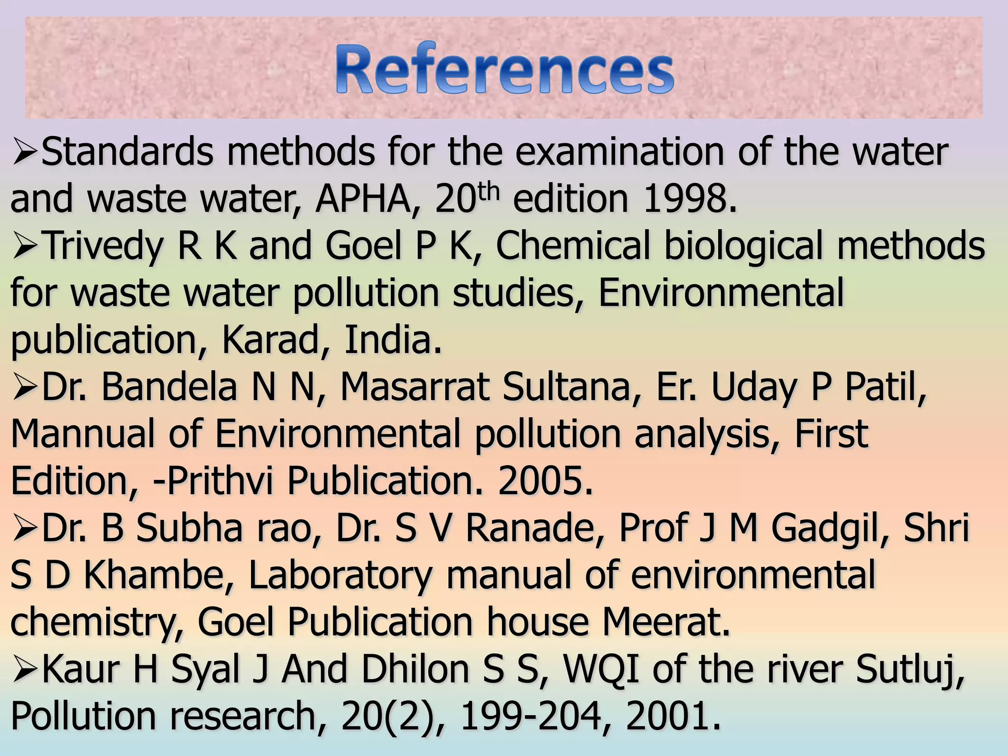 Water Analysis Methods | PPTX