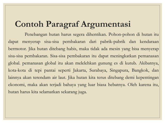 Paragraf Argumentasi dan Teks Argumentasi | PPT