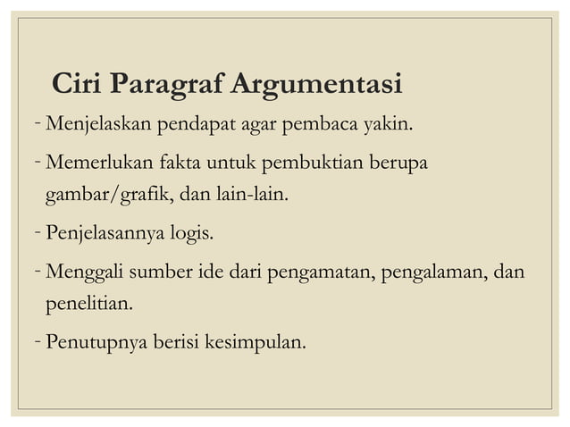 Paragraf Argumentasi dan Teks Argumentasi | PPT