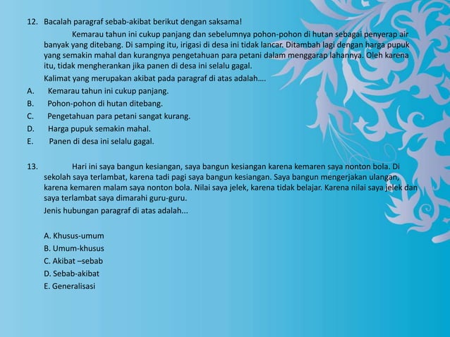 Paragraf argumentasi dan sebab akibat | PPT