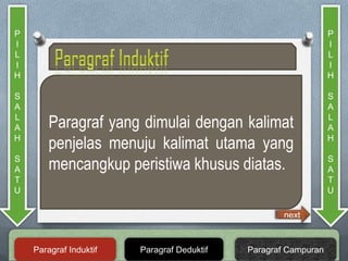 Paragraf deduktif dan induktif | PPTX