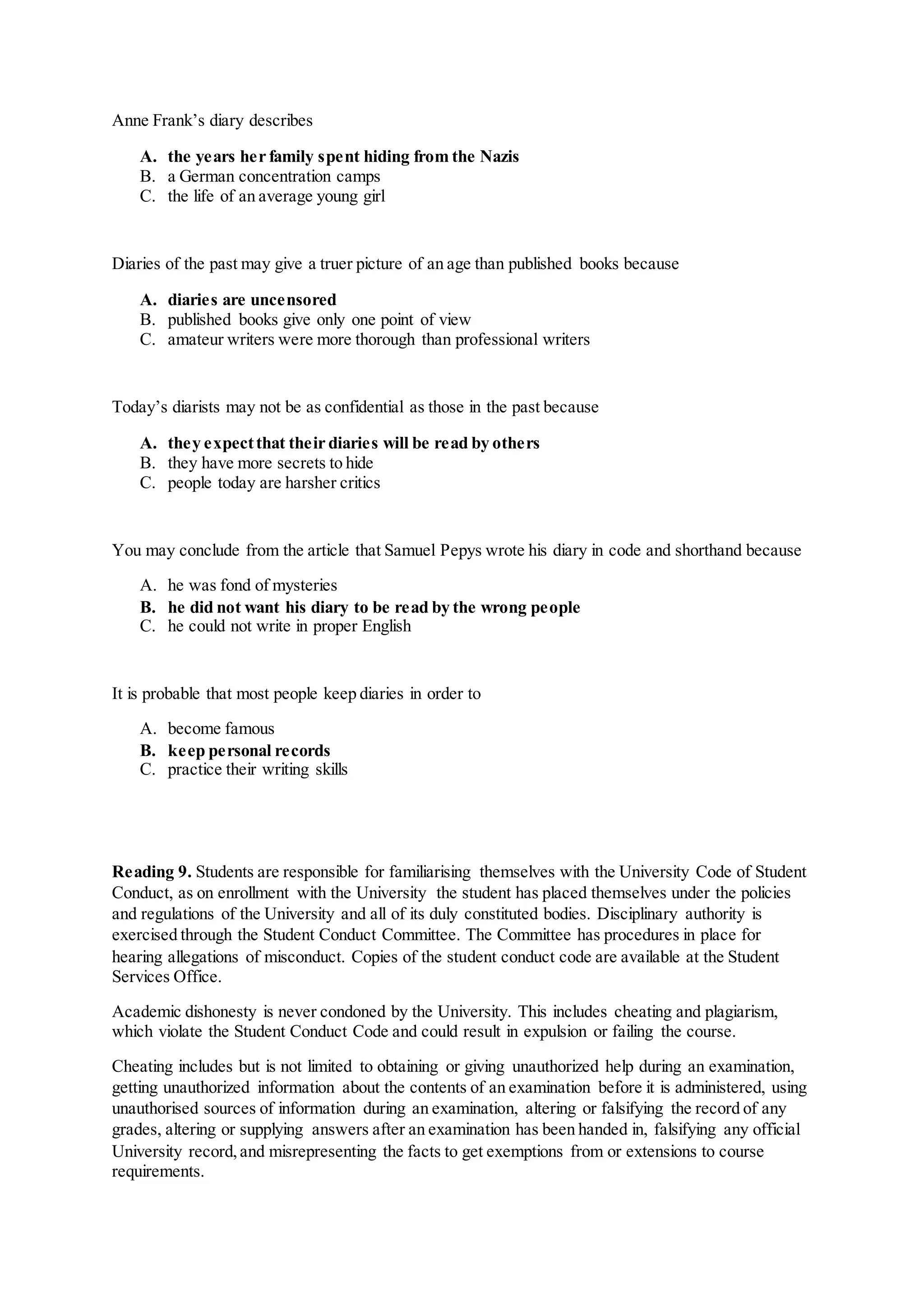 Paragragh reasoning 44 mcqs | DOCX