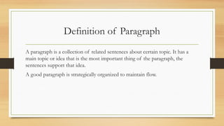 Fundamental things of paragraph in english | PPT
