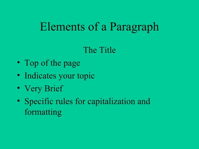 Paragraph Basics | PPT