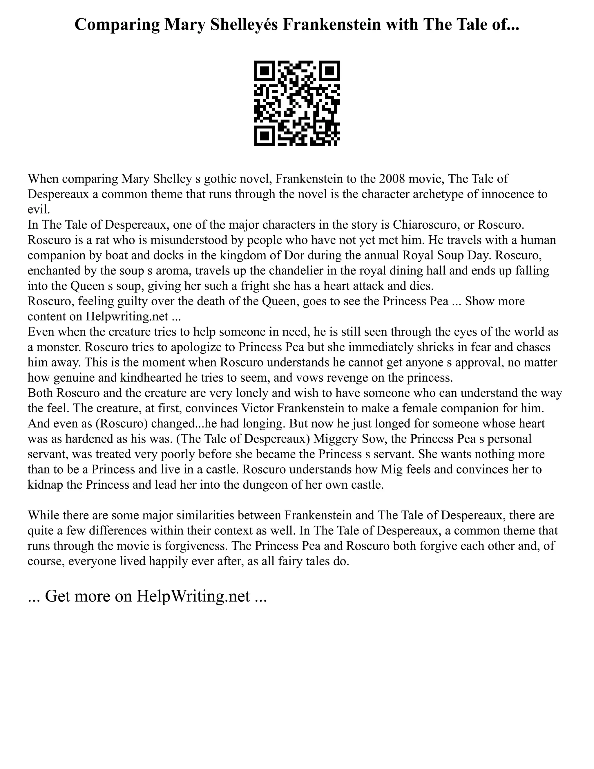 Paragraph Describing A Person Examples. Example | PDF