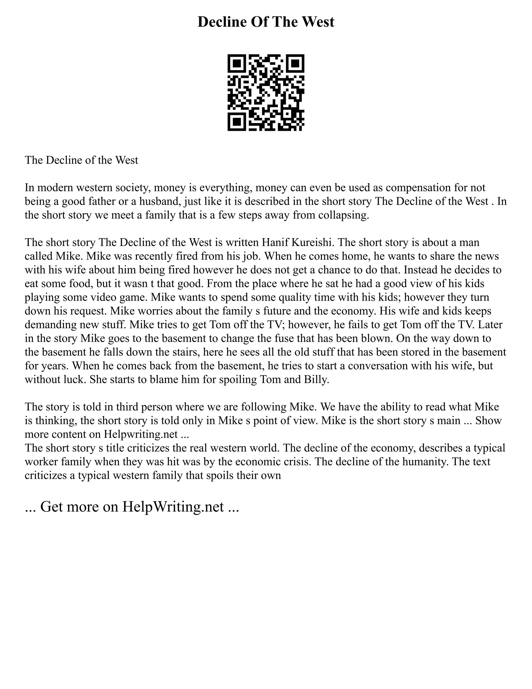 Paragraph Describing A Person Examples. Example | PDF