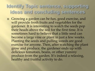 Paragraph Development.pptx By miss noor ul huda | PPTX | Gardening ...