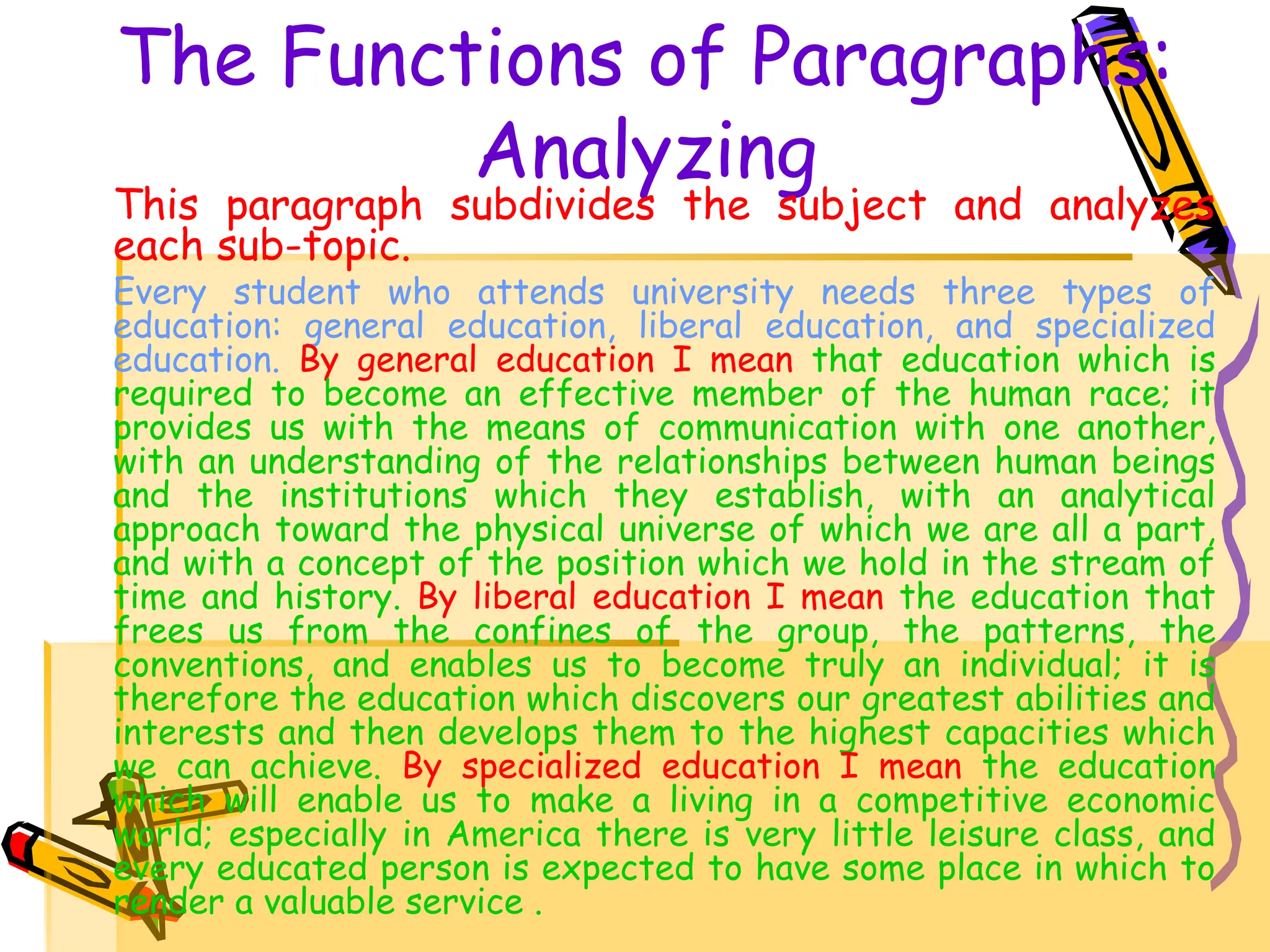 Patterns of Paragraph Planning and Development | PPT