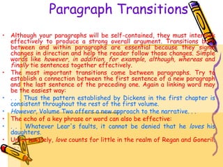 Patterns of Paragraph Planning and Development | PPT