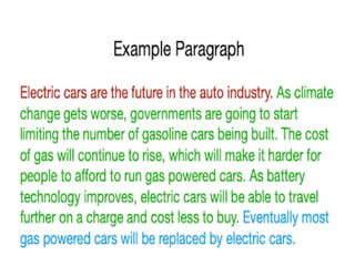 Paragraph Development for Reading and Writing | PPT