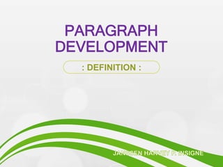 Paragraph Development (definition) | PPTX