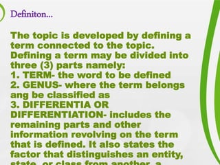 Paragraph Development (definition) | PPTX