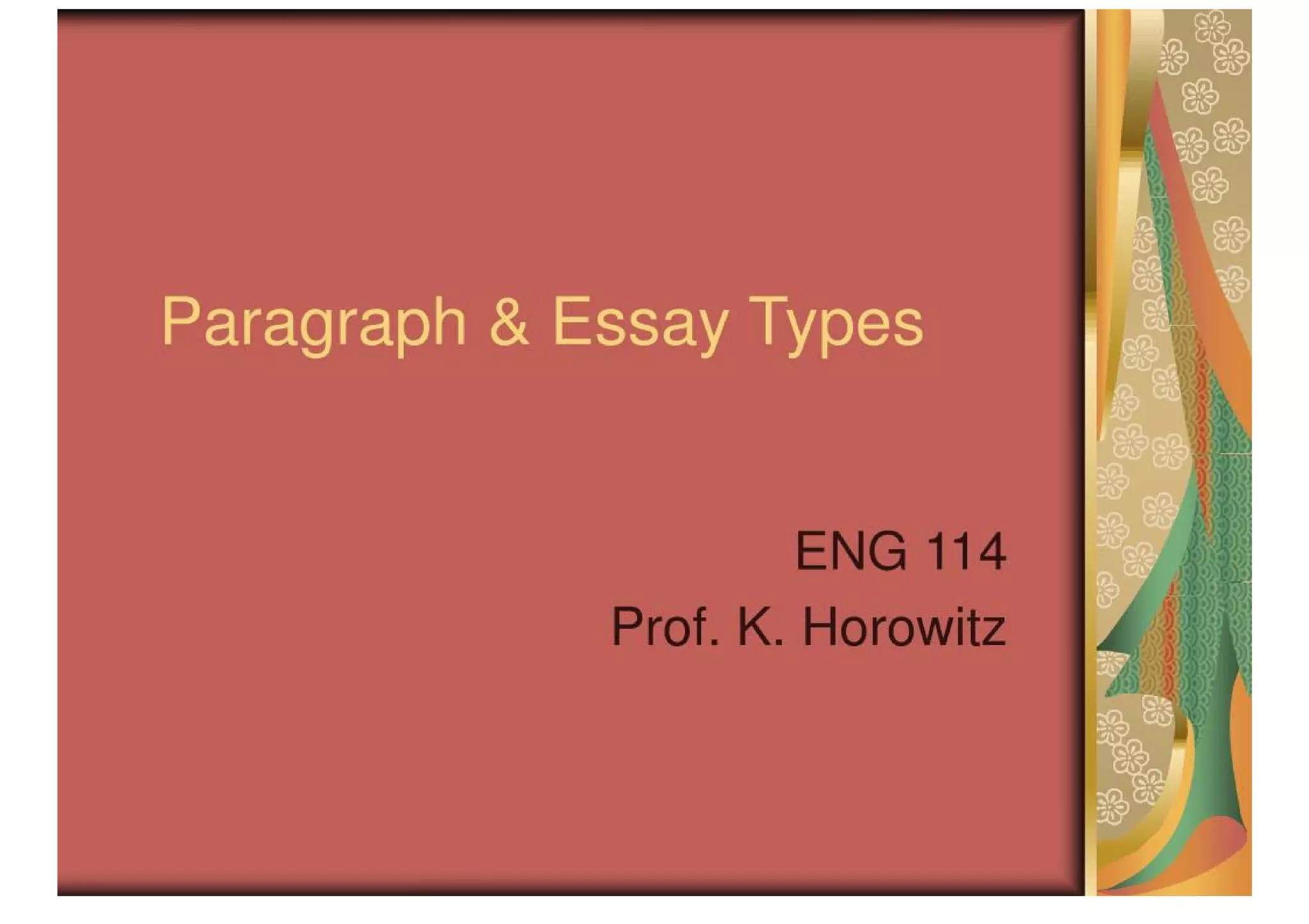 Paragraph & Essay Types | PPT