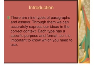 Paragraph & Essay Types | PPT