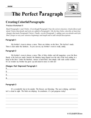 Paragraph exercises | DOC