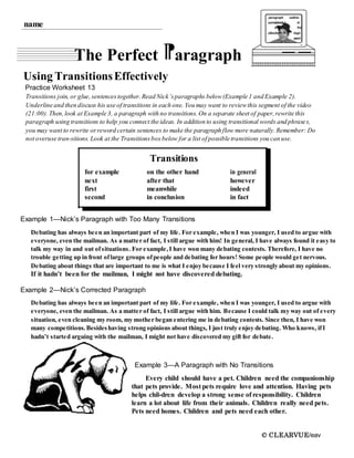 Paragraph exercises | DOC