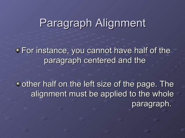 Paragraph formatting | PPT