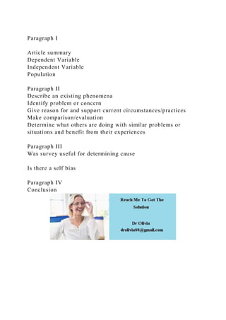 Paragraph IArticle summaryDependent VariableIndependent Vari.docx