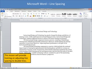 MS Word - Paragraph Indenting and Line Spacing | PPTX