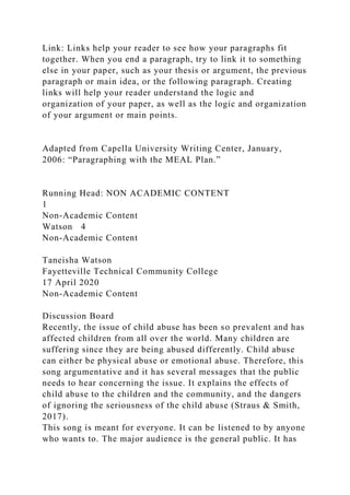 Paragraphing with the MEAL Plan M Main Idea E Evidence or Ex.docx