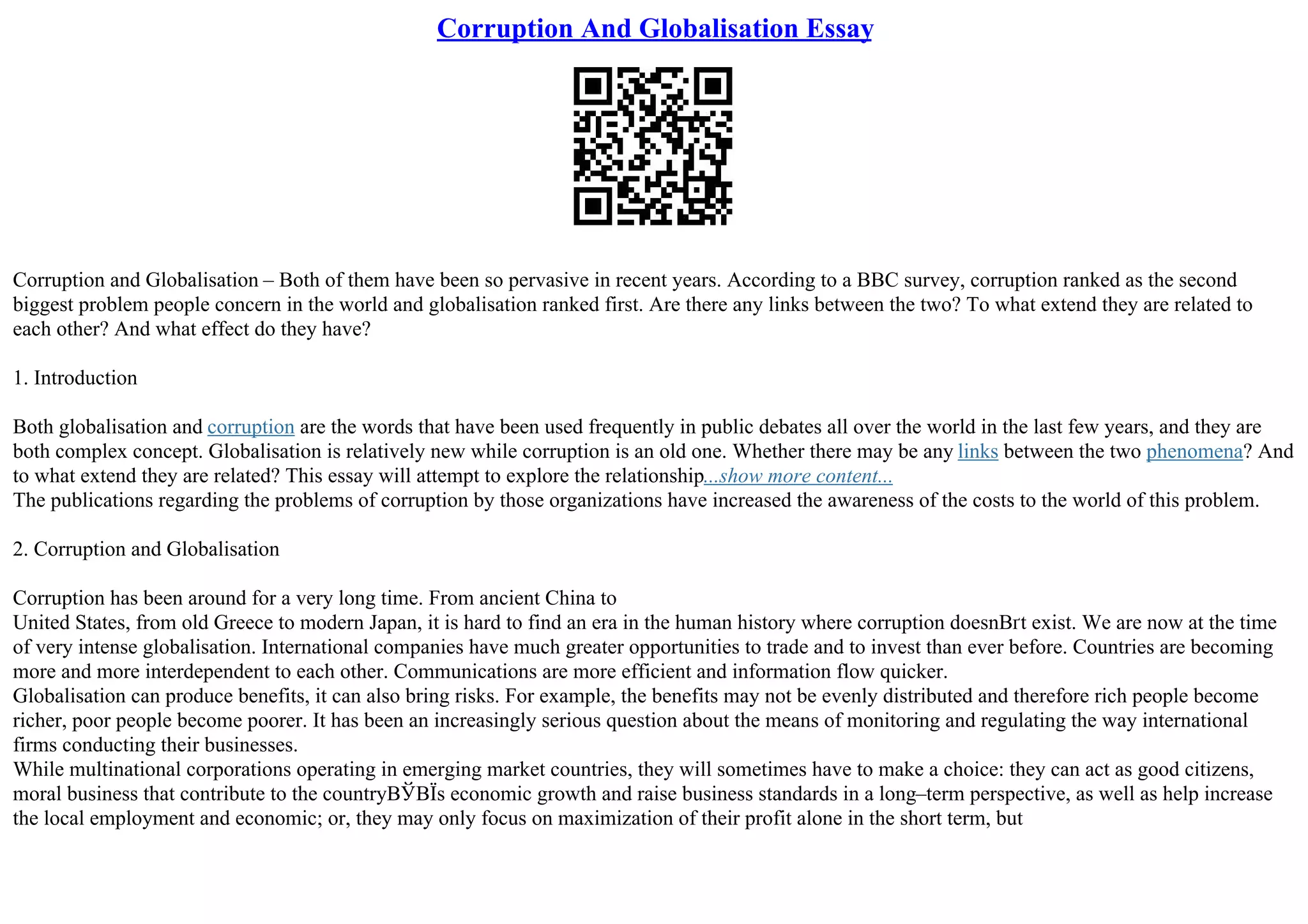 Paragraph On Corruption In Bangladesh | PDF