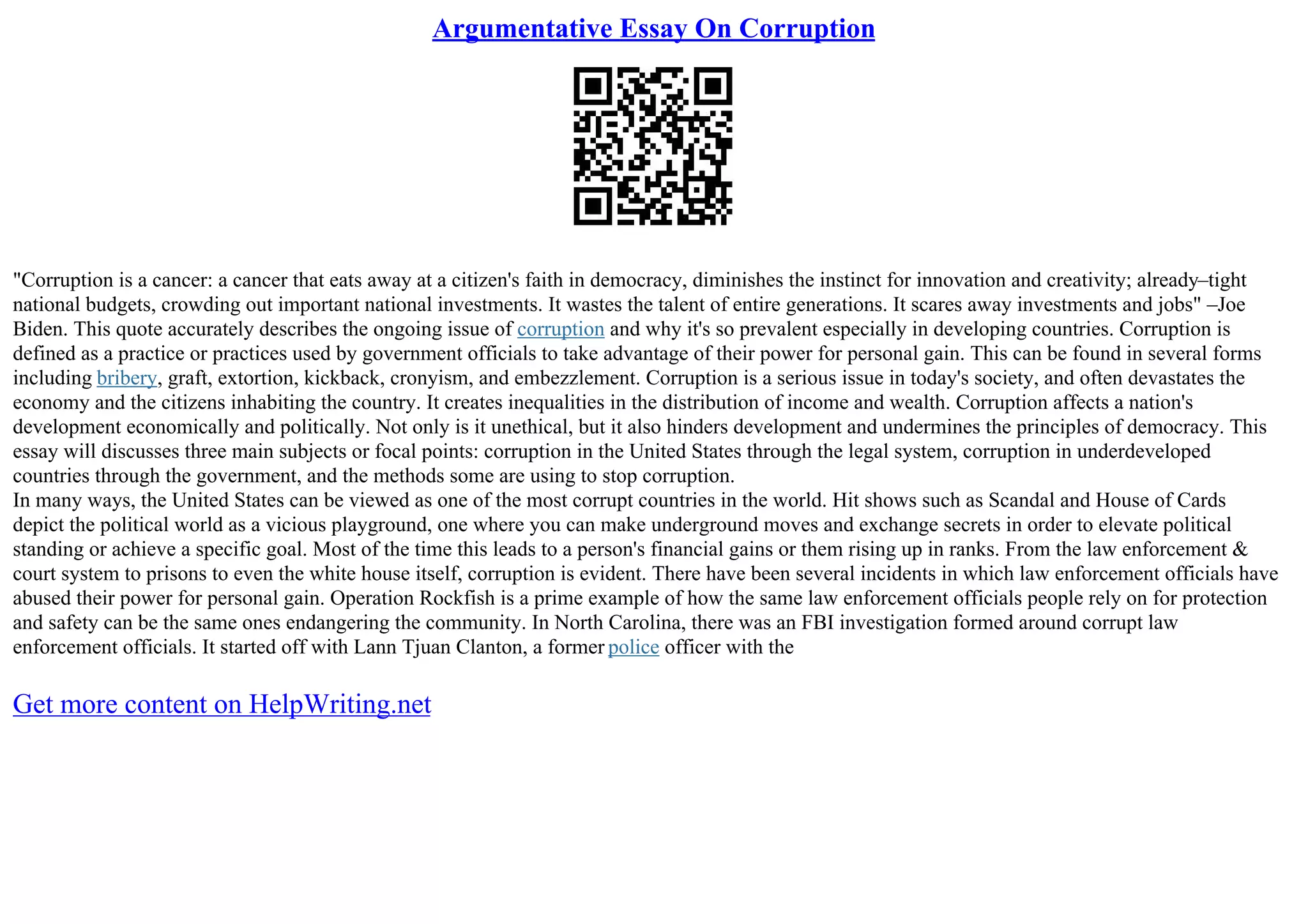 Paragraph On Corruption In Bangladesh | PDF