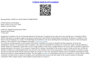 Paragraph On Corruption In Bangladesh | PDF