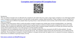 Paragraph On Corruption In Bangladesh | PDF