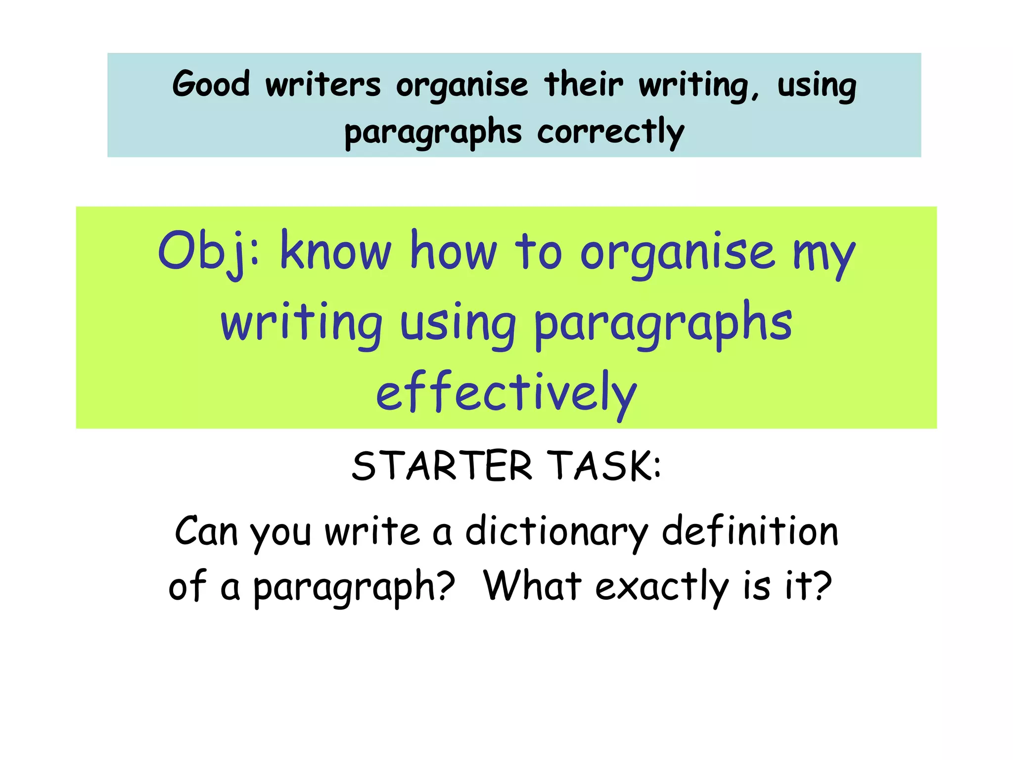 Paragraphs | PPT