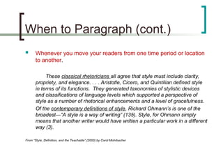 Writing Paragraphs and When To Write Paragraphs | PPT