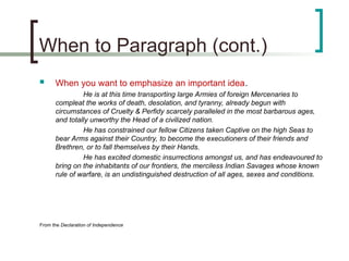 Writing Paragraphs and When To Write Paragraphs | PPT