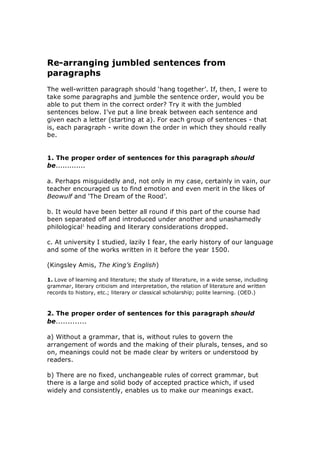 Paragraphs excercise | PDF