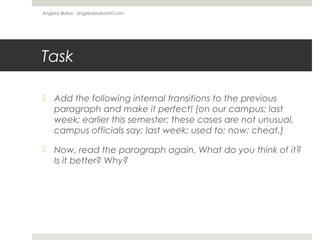 Paragraphs and internal transitions | PPT
