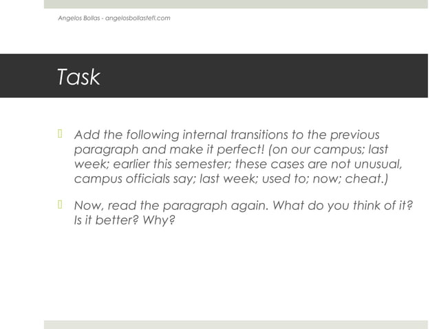 Paragraphs and internal transitions | PPT