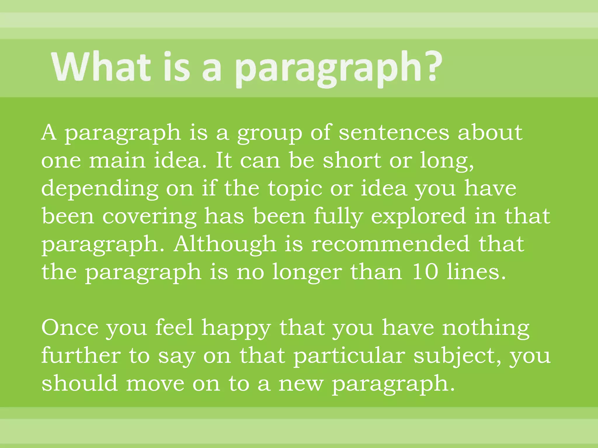 Paragraphs and topic sentences | PPTX