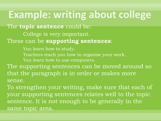 Paragraphs and topic sentences | PPTX