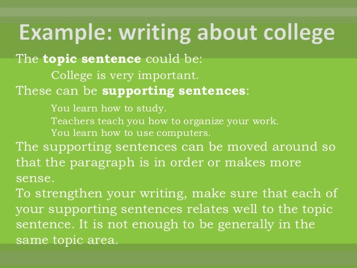 Paragraphs and topic sentences