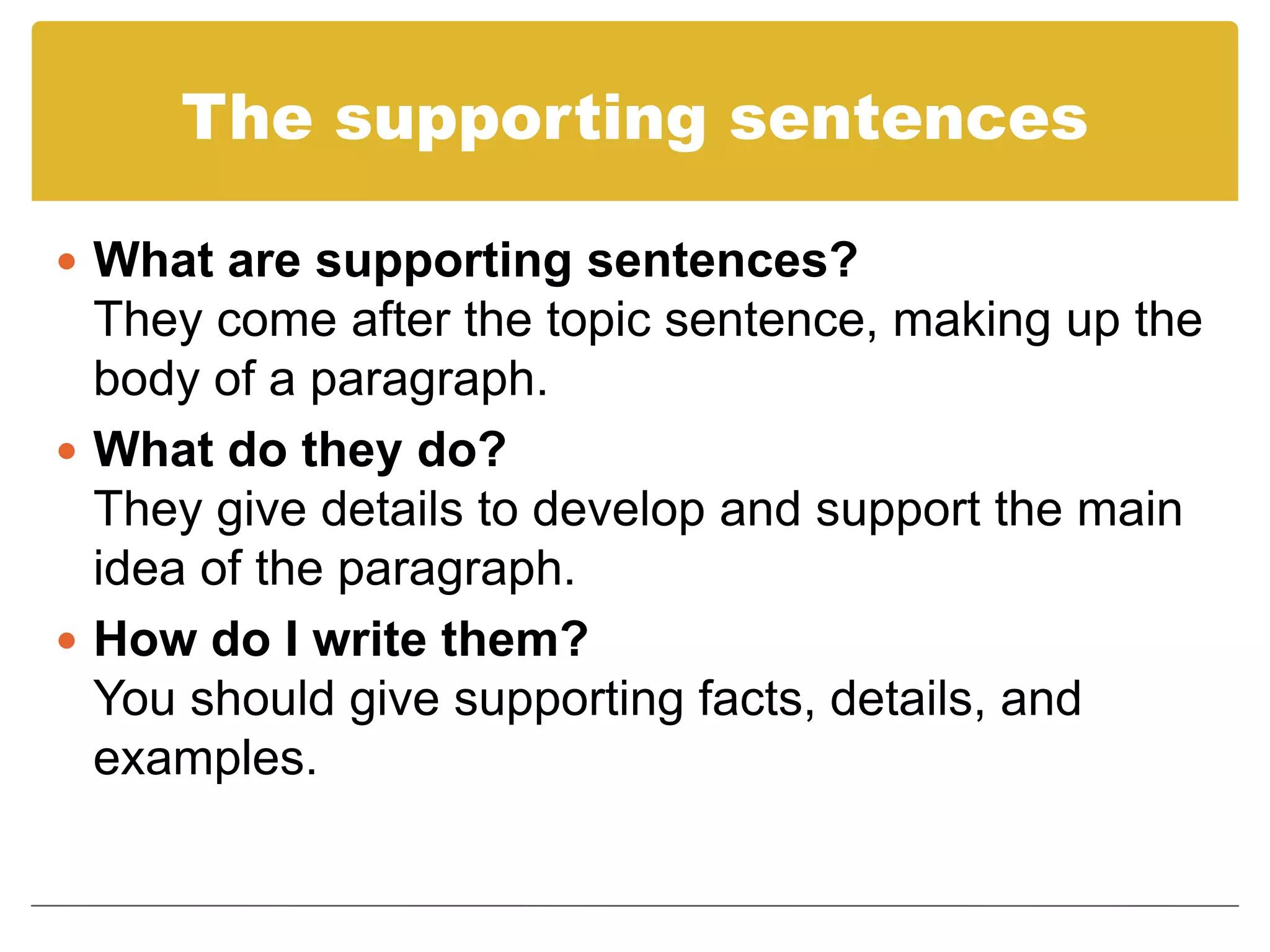 Paragraphs and topic sentences | PPTX