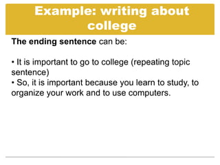 Paragraphs and topic sentences | PPTX