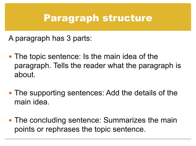 Paragraphs and topic sentences | PPT