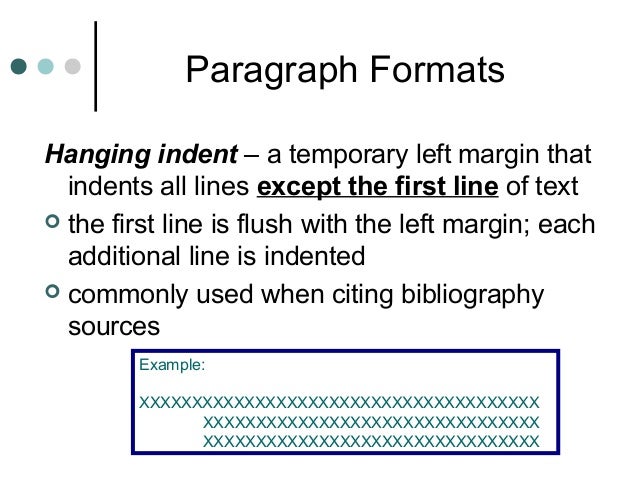 Paragraphs formats (2)