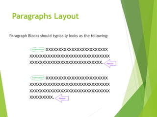 Paragraphs Layout in Academic Writing | PPTX
