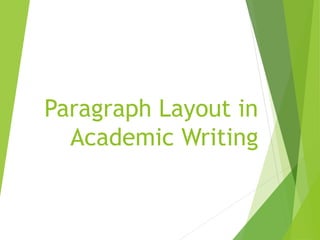 Paragraphs Layout in Academic Writing | PPT