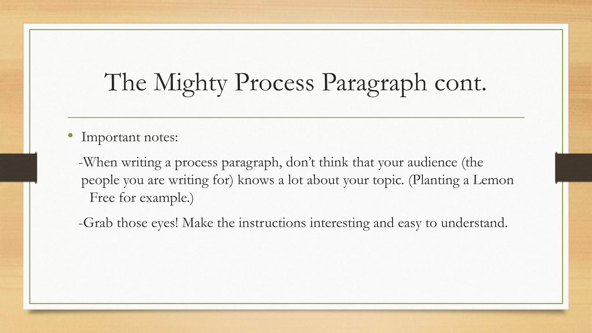 7 Paragraphs: The Process Paragraph | PPT
