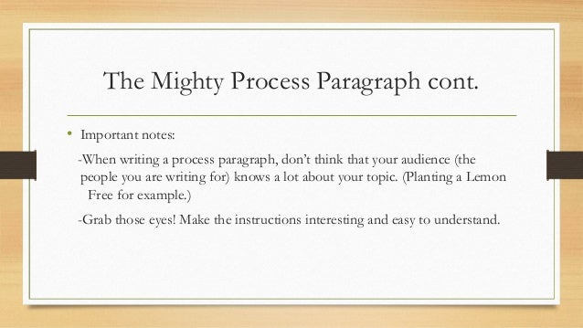 7 Paragraphs: The Process Paragraph