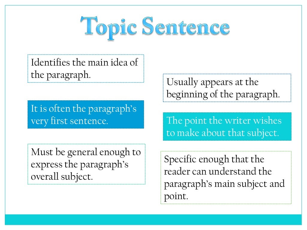 Paragraph structure