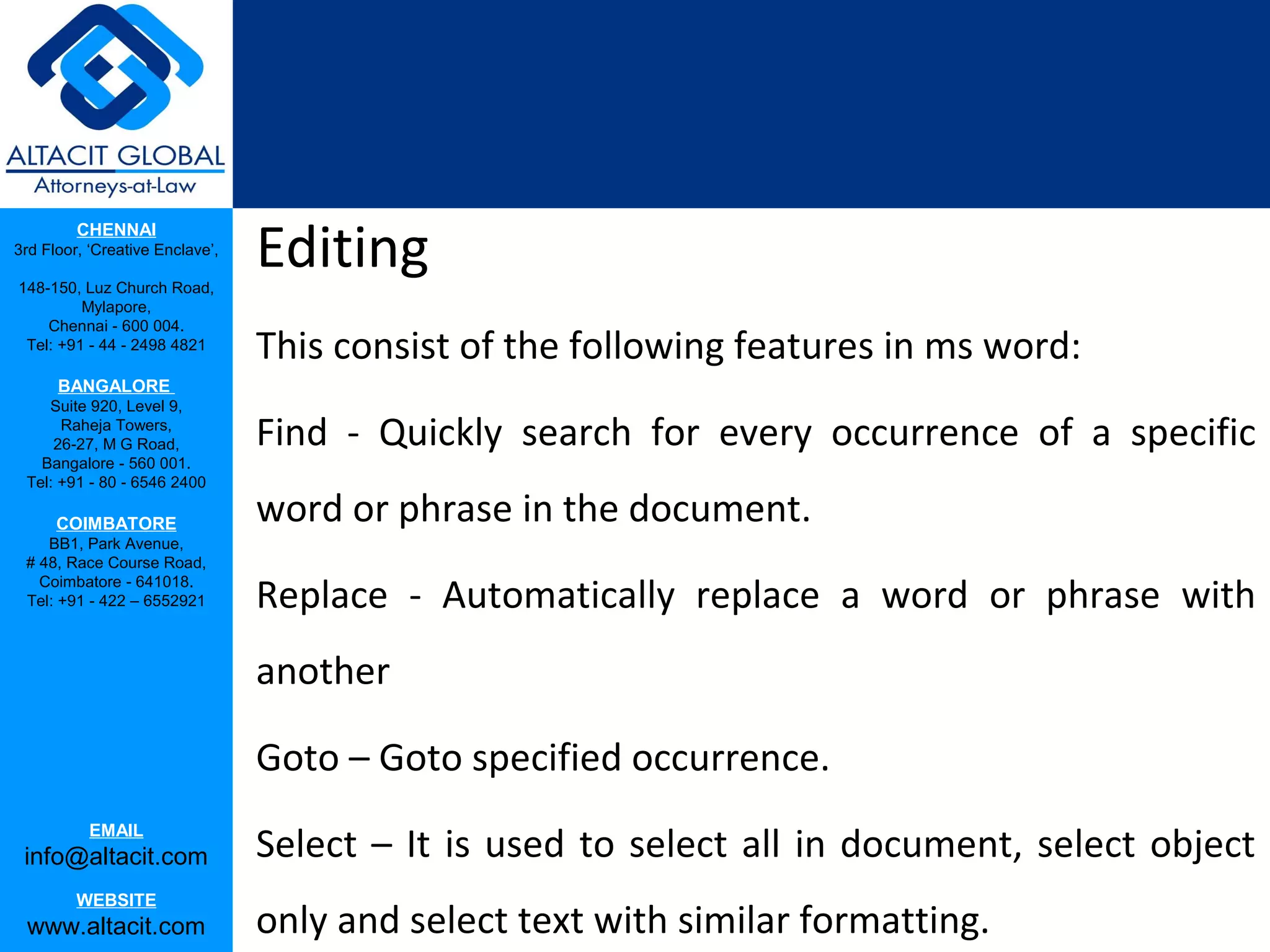 Paragraph, styles and editing | PPT
