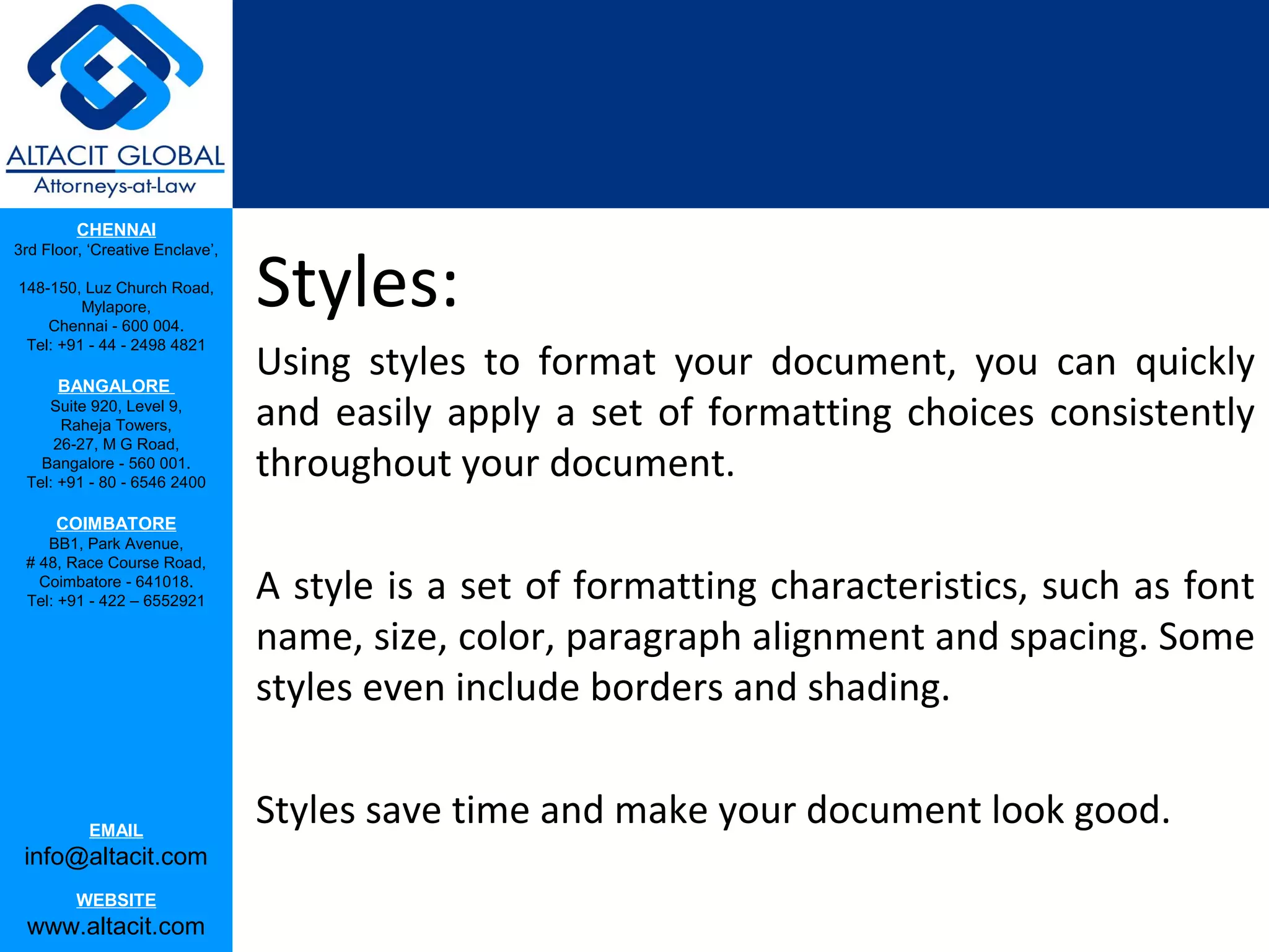 Paragraph, styles and editing | PPT