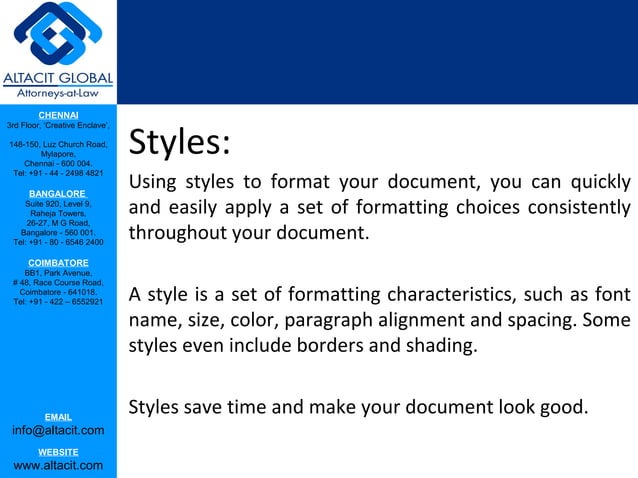 Paragraph, styles and editing | PPT
